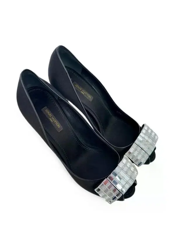 LOUIS VUITTON Crystal-embellished Peep-toe Pumps