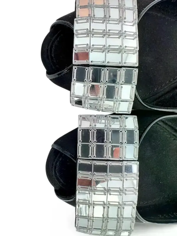 LOUIS VUITTON Crystal-embellished Peep-toe Pumps