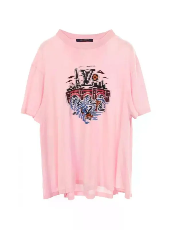 LOUIS VUITTON 2010s Intarsia Graphic T-shirt - Pink