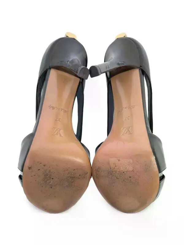 LOUIS VUITTON Patent Leather Lock-detail Cutout Stiletto Pumps