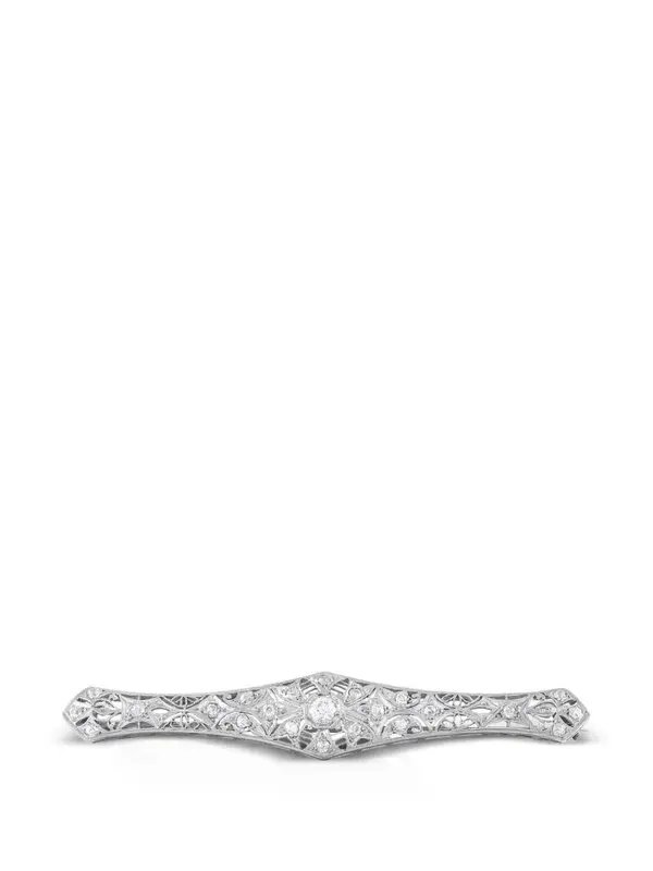 LB EXCLUSIVE Diamond Filigree Brooch - Silver