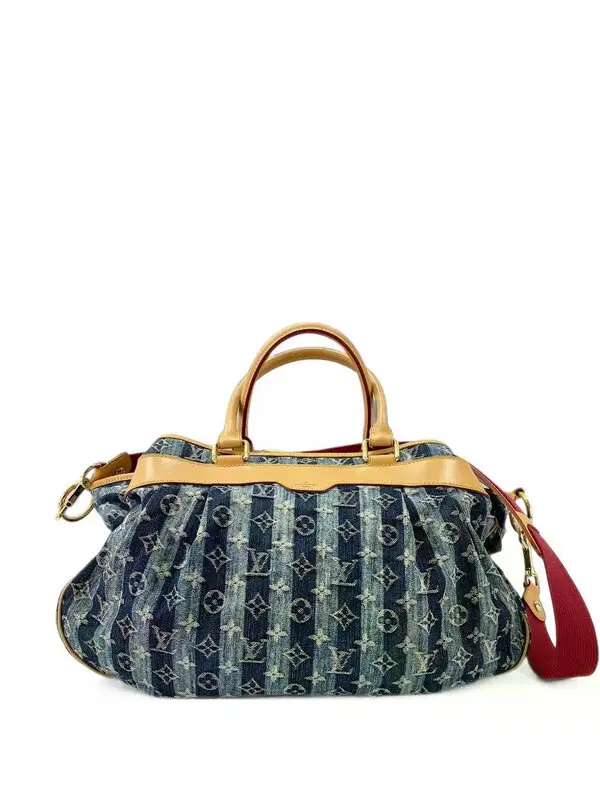 LOUIS VUITTON Monogram Denim Cabas Raye Gm - Blue