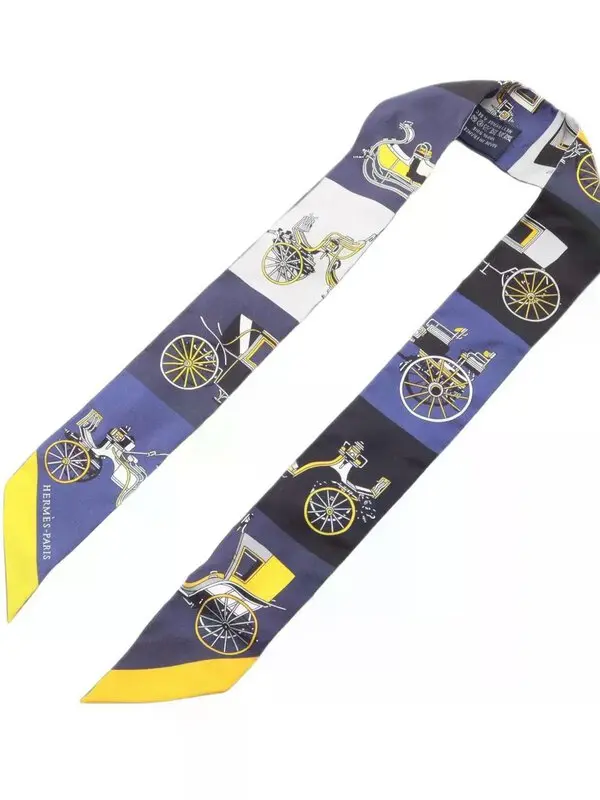 Hermès 2020s Voitures Exquises Ribbon Scarf - Blue