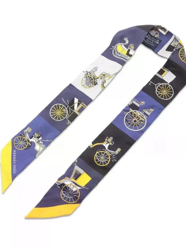 Hermès 2020s Voitures Exquises Ribbon Scarf - Blue