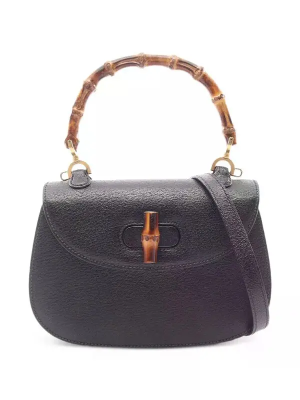 Gucci 2000s Bamboo Handbag - Black