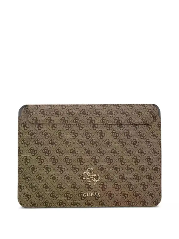 Guess Monogram-print Laptop Sleeve - Neutrals
