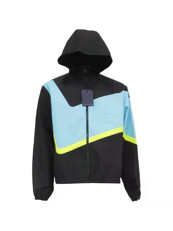 LOUIS VUITTON Monogram Color-block Windbreaker Jacket - Black