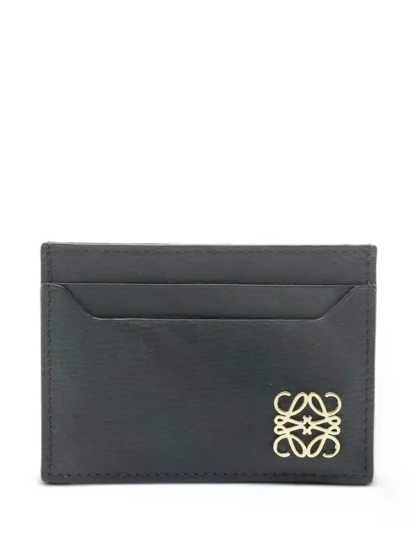 Loewe 2020s Anagram Leather Card Holder - Black
