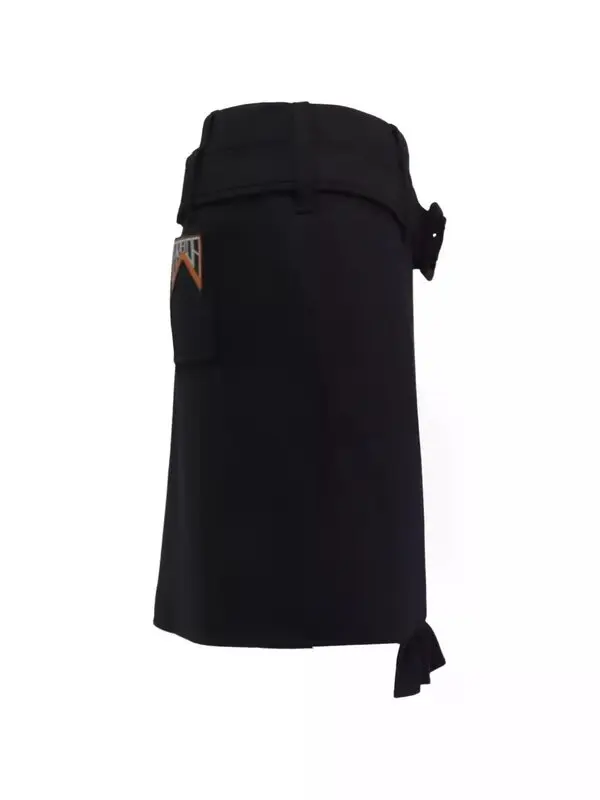 Prada Belted Ruffle-accent Skirt