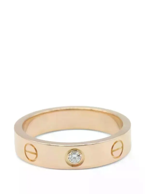 Cartier 2010s Mini Love Diamond Ring - Pink