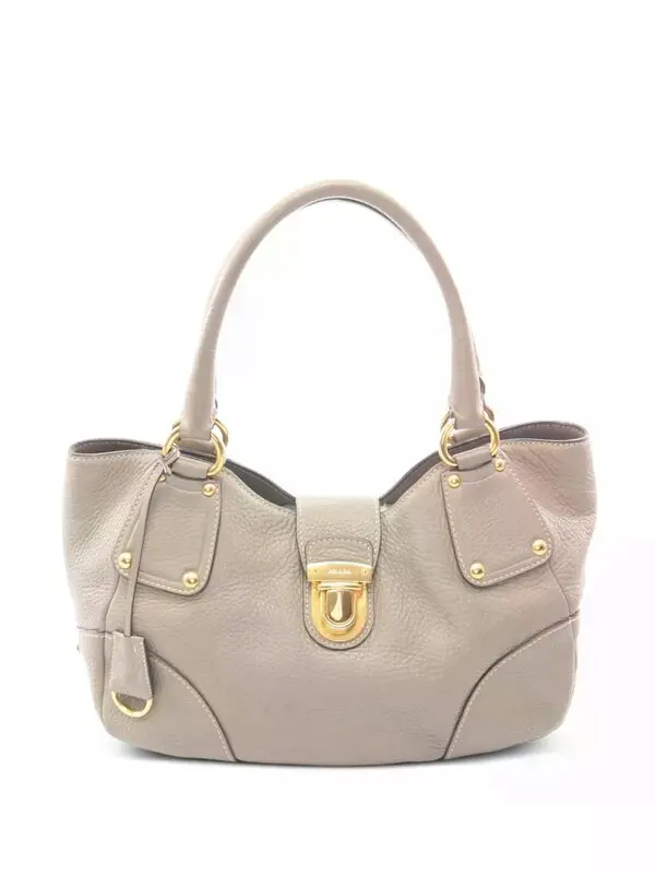 Prada 2000s Vitello Daino Tote Bag - Neutrals