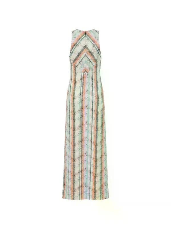 Missoni Sleeveless Multi-technique Mixed Viscose Lamé Gown - Neutrals