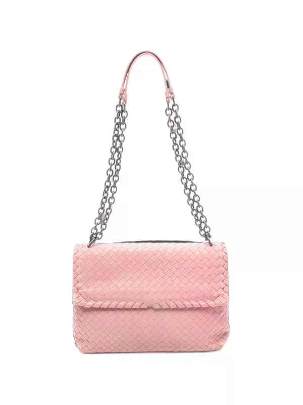 Bottega Veneta Intrecciato Chain Shoulder Bag - Pink
