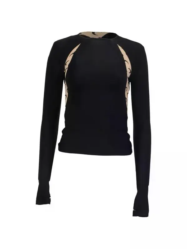 MARINE SERRE Tied Back Long-sleeve Top