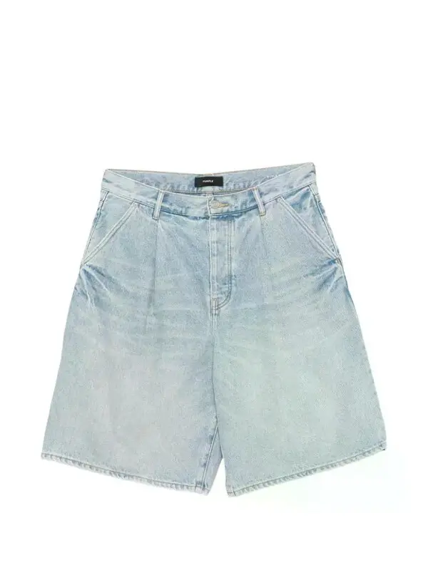 PURPLE BRAND Pleated Denim Shorts