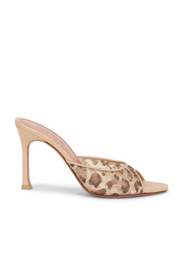 Amina Muaddi Alexa Lace 95 Slipper Mule - Leopard