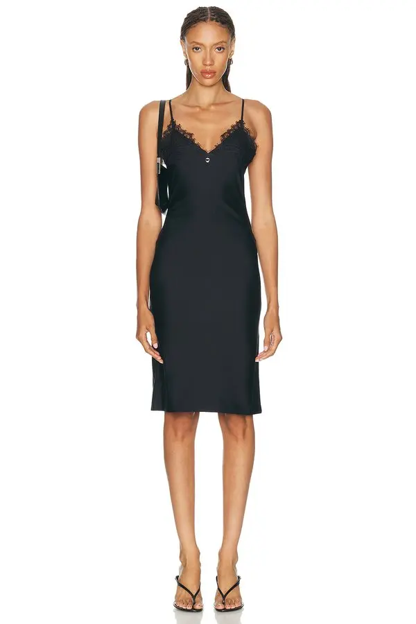 Coperni Lace Slip Dress - Black
