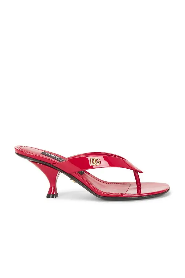 Dolce & Gabbana Kitten Heel Thong Sandal - Red