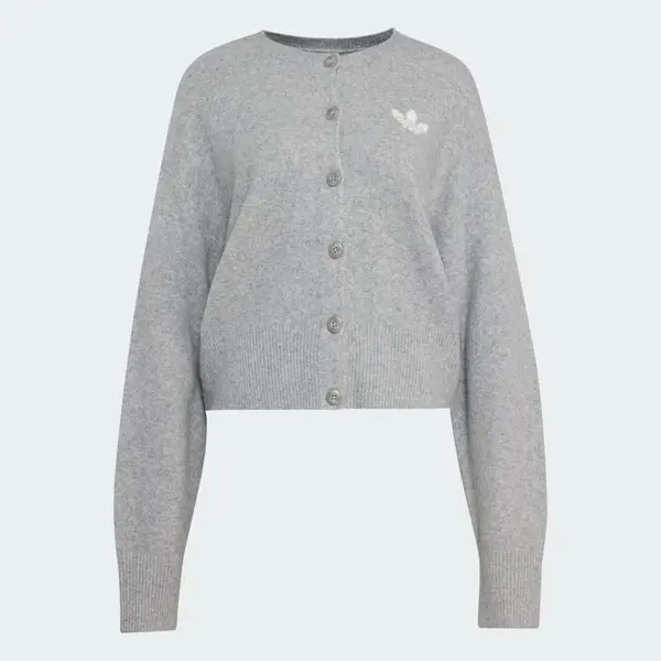 Adidas Essentials Knit Cardigan - Medium Grey Heather