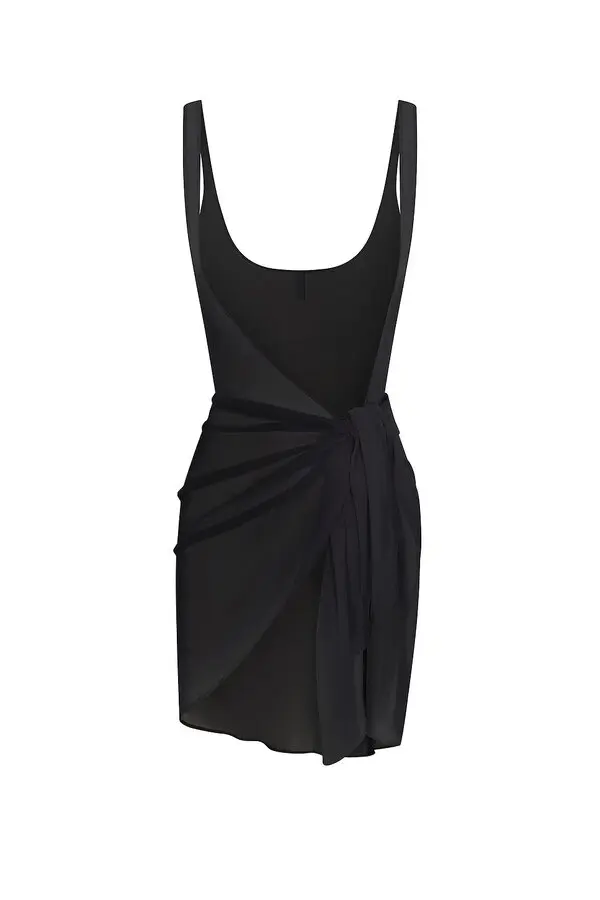 SKIMS Sheer Coverups Dress Sarong In Black