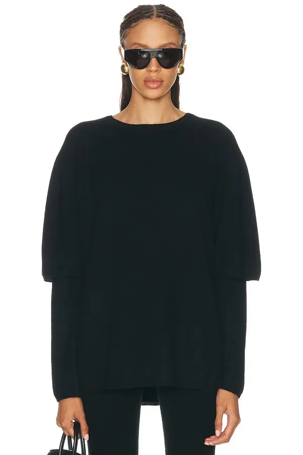Nour Hammour Cobain Layered Knit Sweater - Black