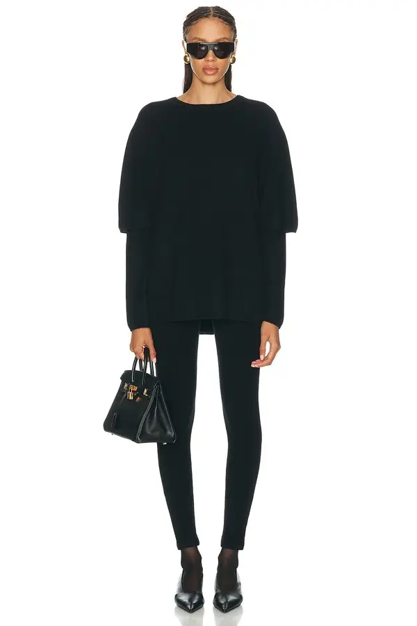 Nour Hammour Cobain Layered Knit Sweater - Black