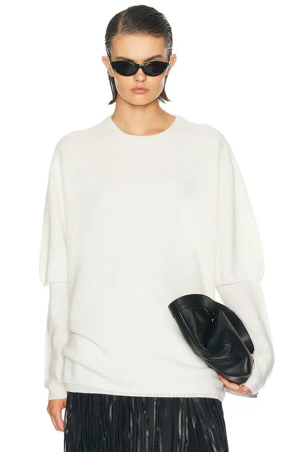 Nour Hammour Cobain Layered Knit Sweater - Ivory