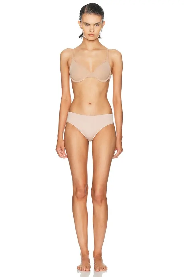 LDMA Low Hide Ribbed Seamless Thong - Sand