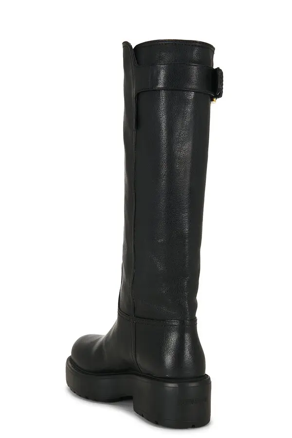 Miu Miu Buffalo Leather Lifestyle Boyfriend Boot - Nero