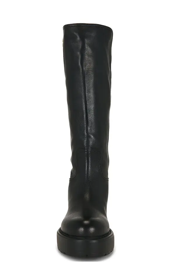 Miu Miu Buffalo Leather Lifestyle Boyfriend Boot - Nero