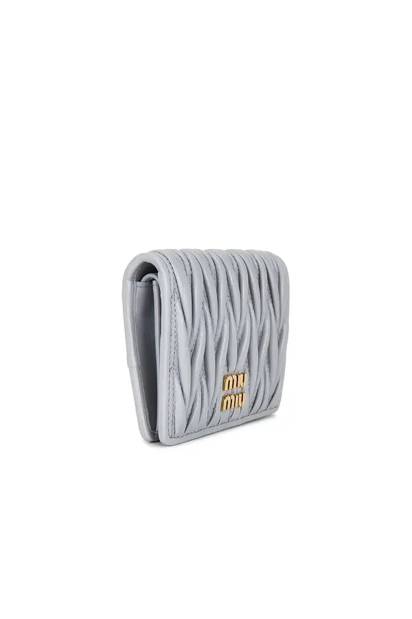 Miu Miu Matelasse Wallet In Baby Blue