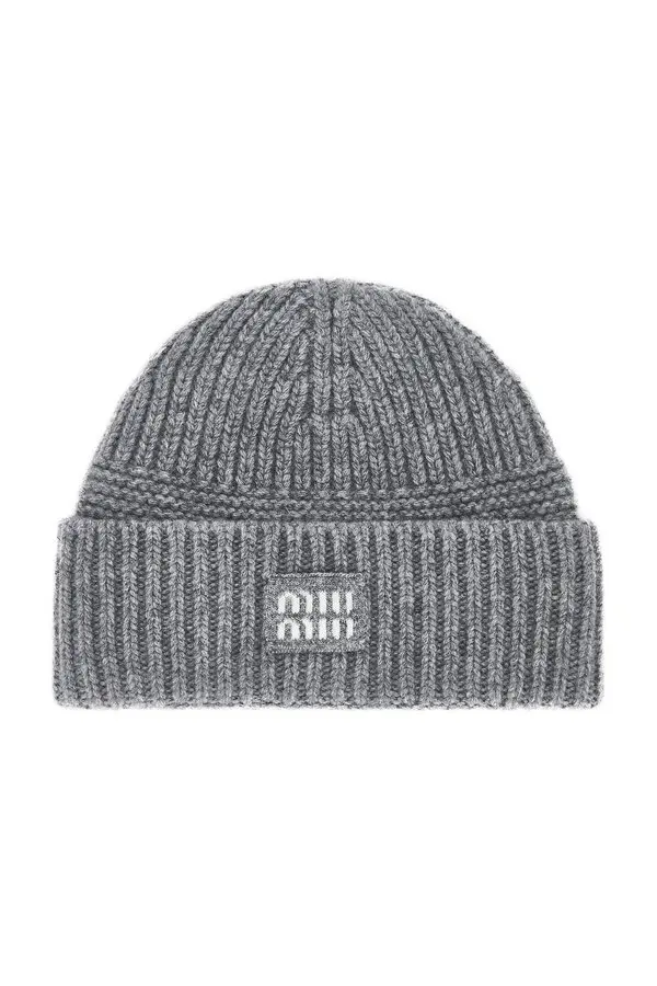Miu Miu Cashmere Wool Beanie - Grigio