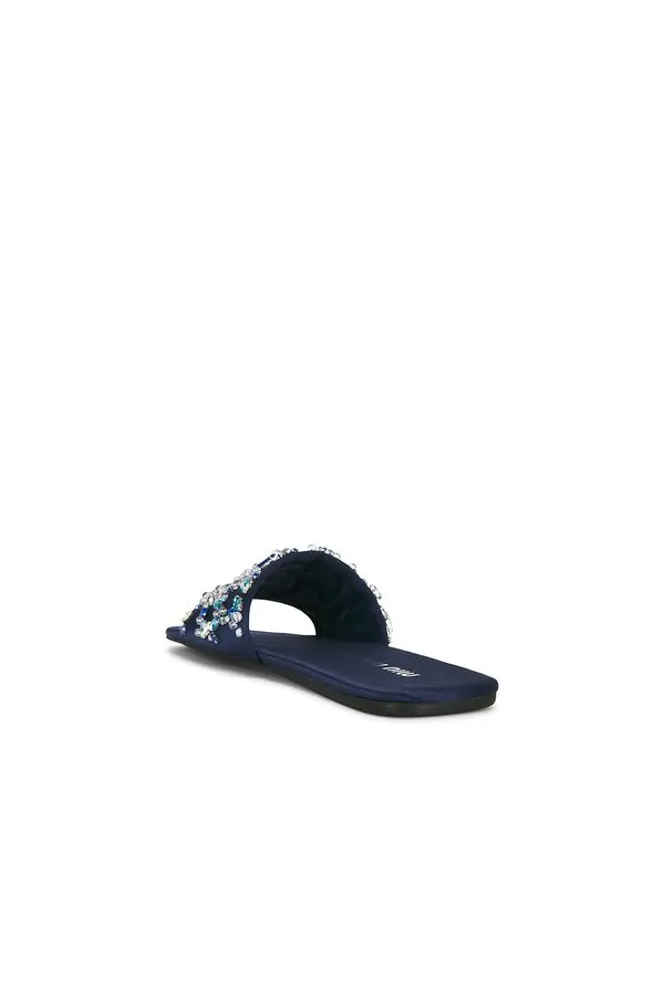 Miu Miu Embellished Silk And Wool Slide Sandals
