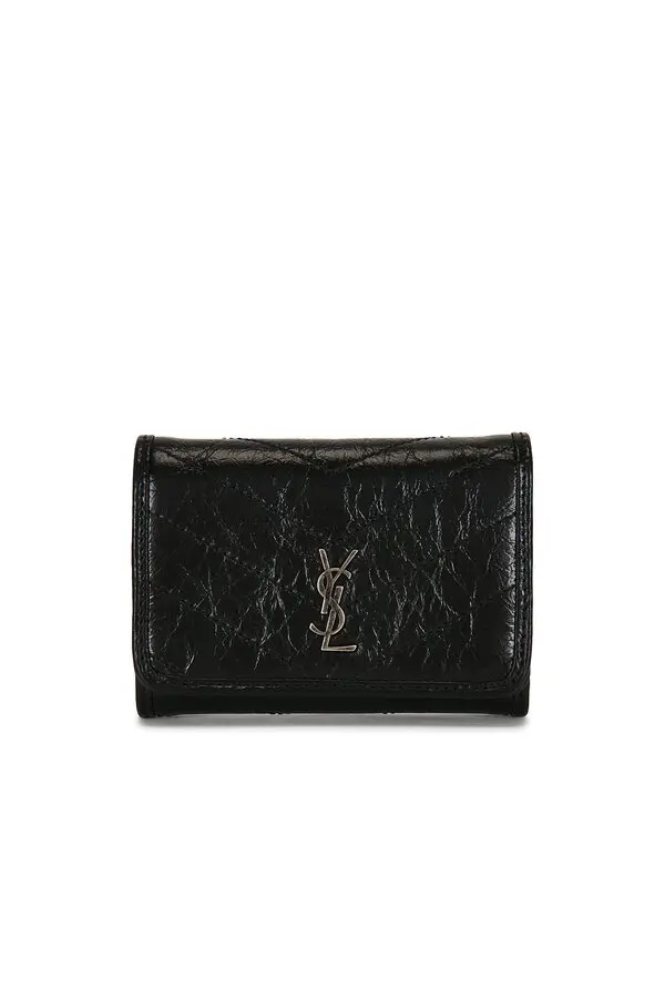 Saint Laurent Slim Tri-fold Wallet In Black - Nero