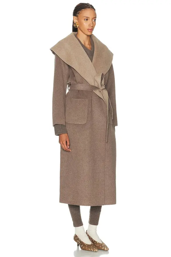 Simkhai Allura Reversible Belted Coat - Mushroom Multi