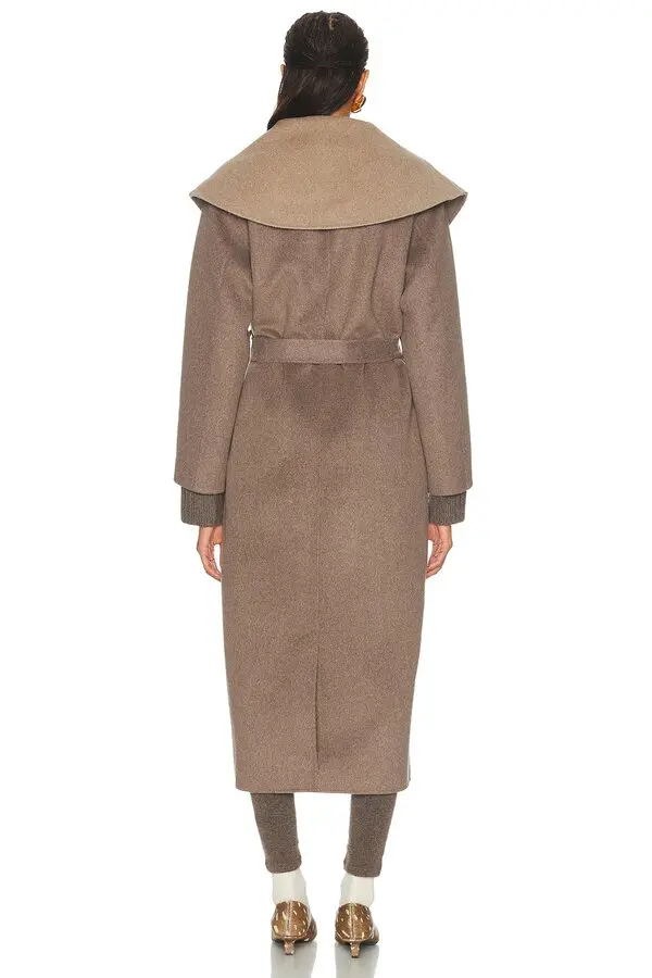Simkhai Allura Reversible Belted Coat - Mushroom Multi