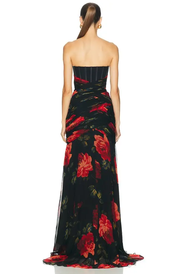 Carolina Herrera Strapless Exposed Bustier Gown