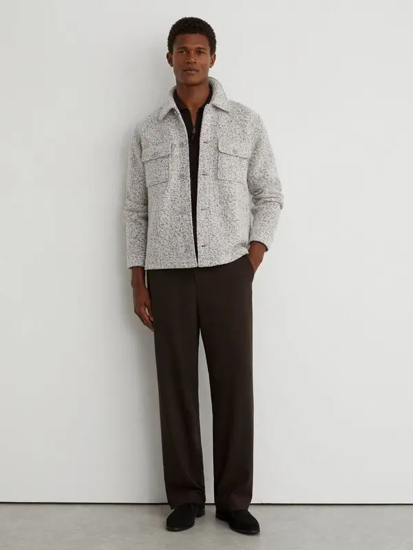 REISS Kingsley Speckled Twin-pocket Overshirt With Wool