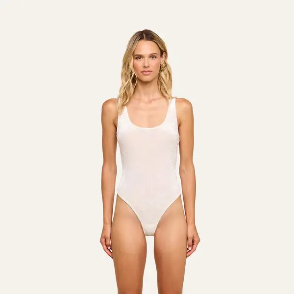 L'Agence Kalea Velvet Bodysuit - Ivory