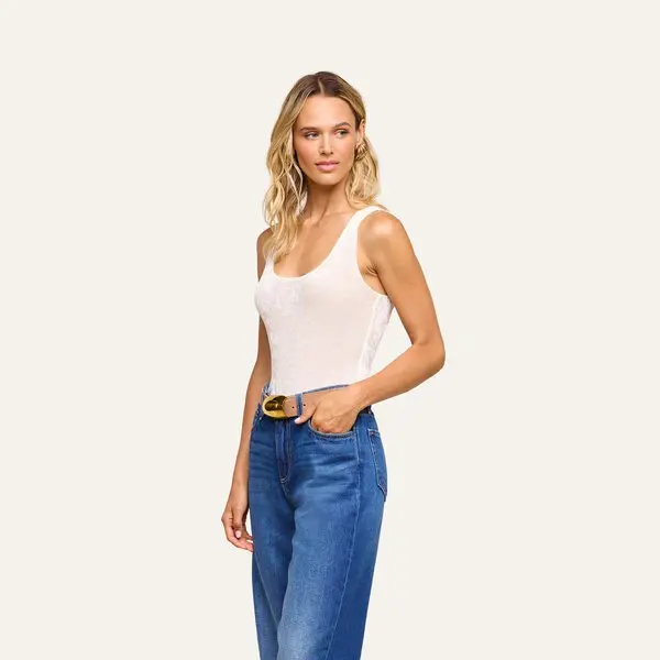 L'Agence Kalea Velvet Bodysuit - Ivory