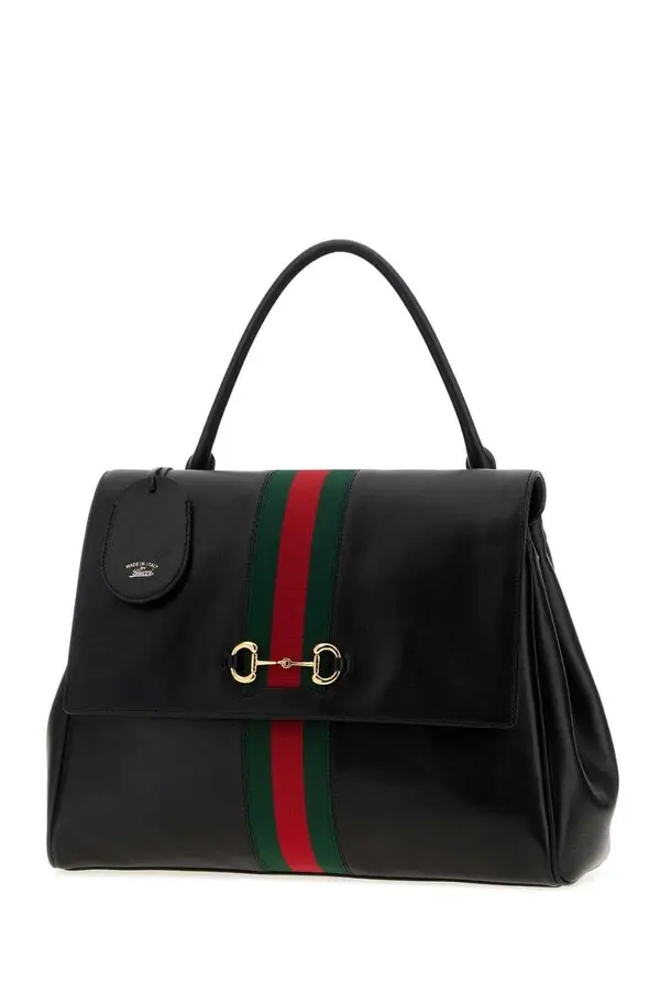 Gucci Leather Large Paparazzo Handbag - Black