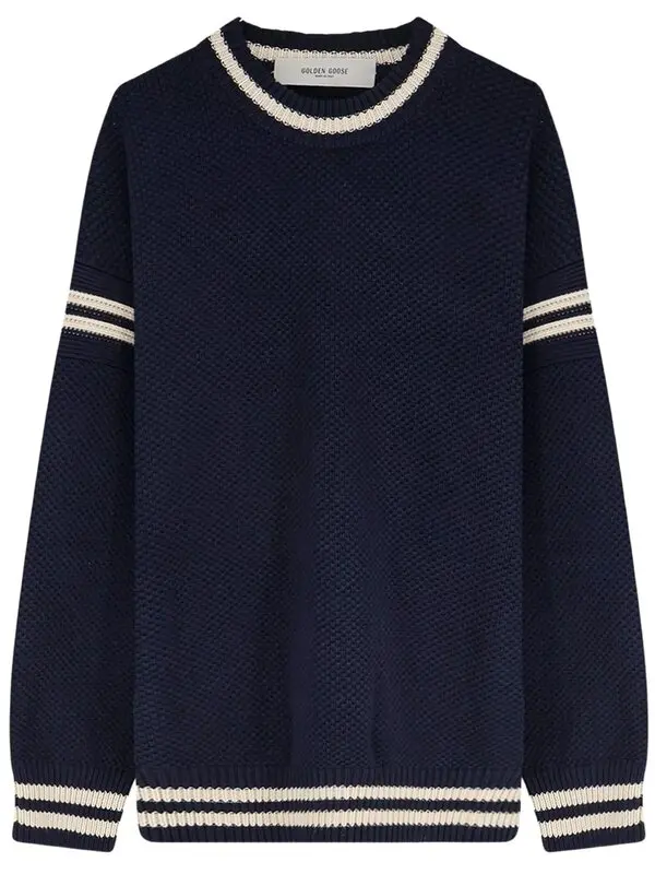 GOLDEN GOOSE Cotton Boxy Sweater With Embroidery