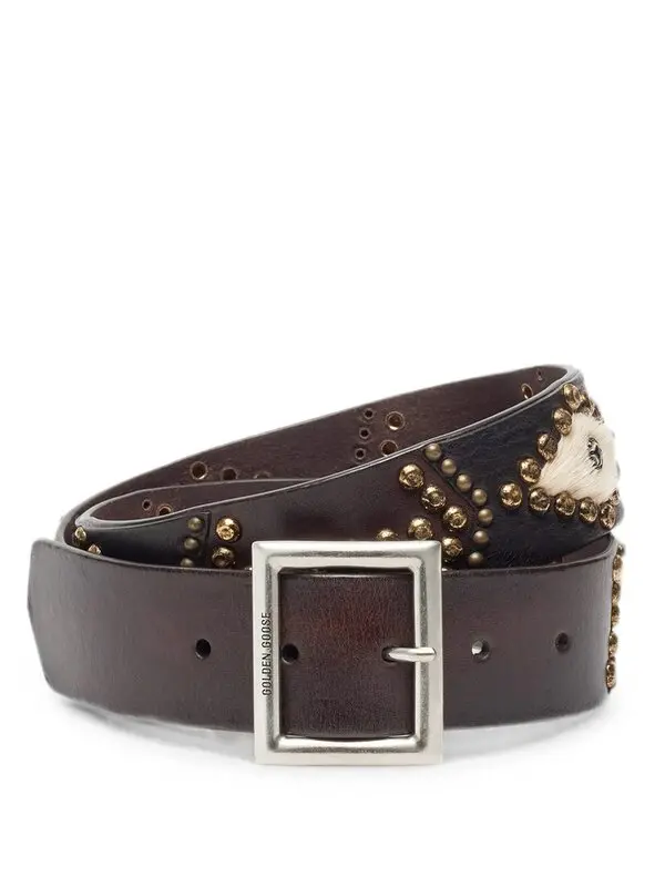 GOLDEN GOOSE Sierra Leather Belt - Brown
