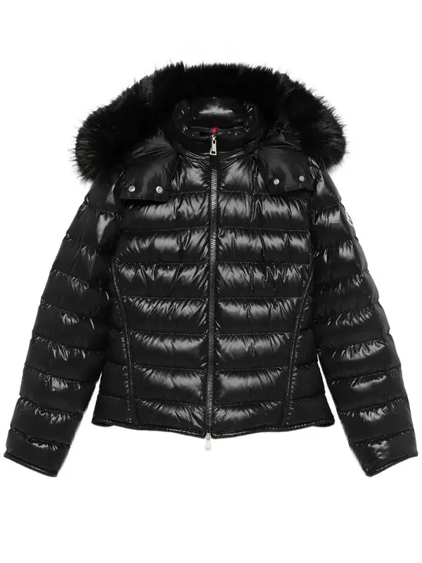 Moncler Jacket With Hood And Faux Fur Trim