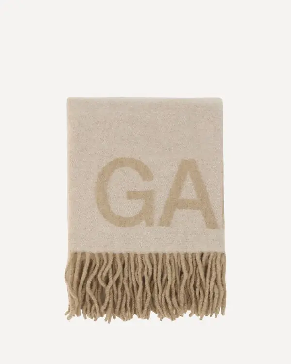 GANNI Fringed Wool Scarf