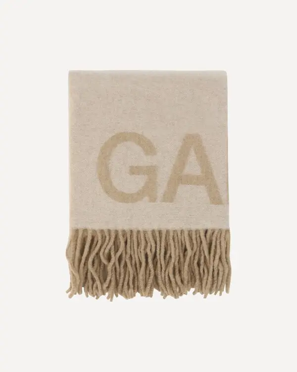 GANNI Fringed Wool Scarf