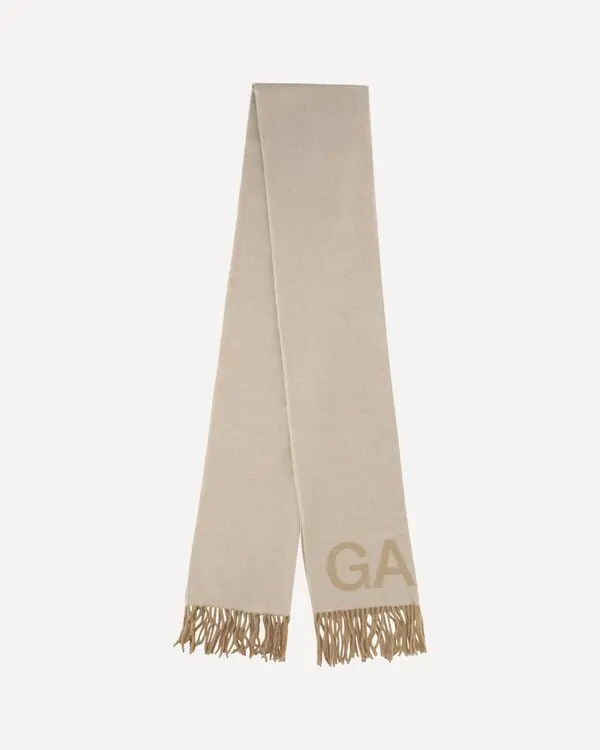 GANNI Fringed Wool Scarf