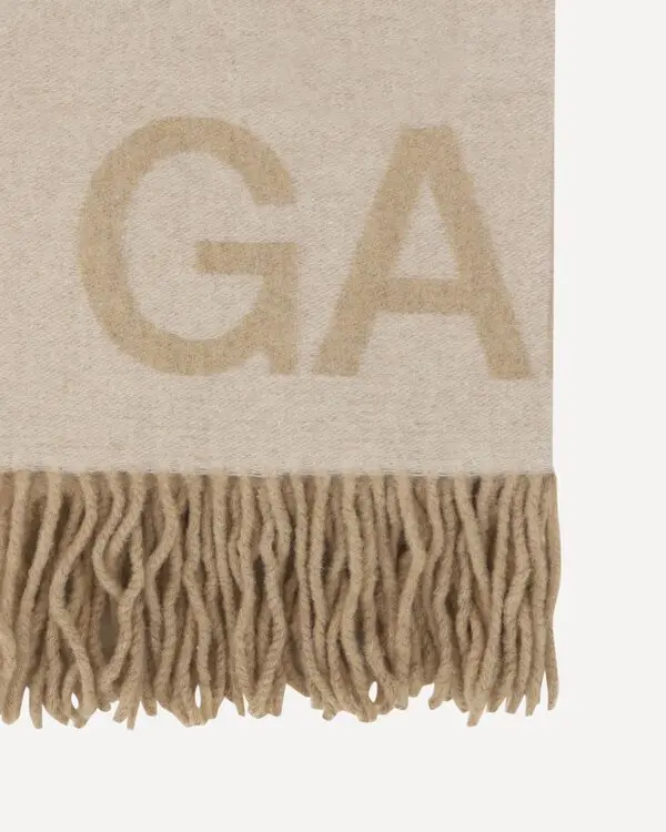 GANNI Fringed Wool Scarf