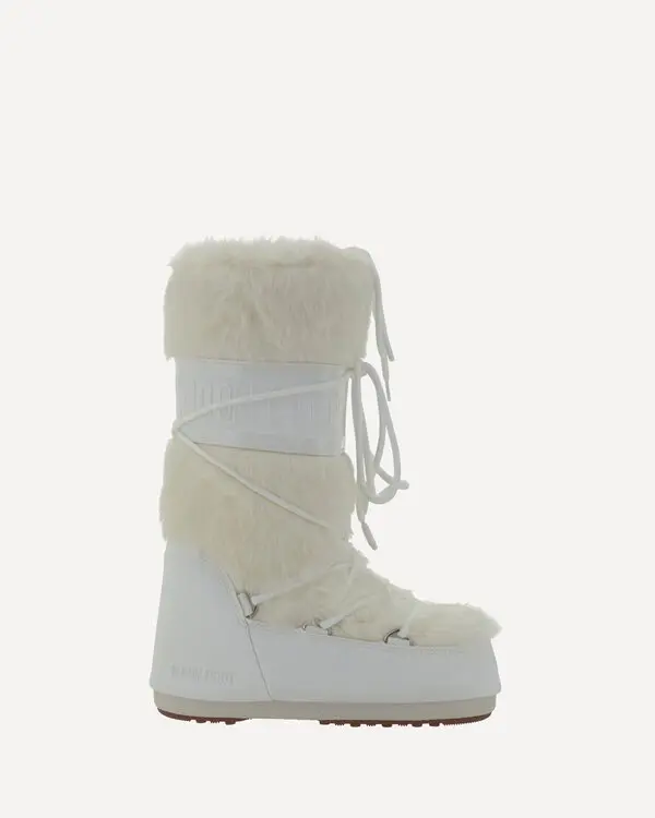 Moon Boot Icon Faux Fur Boots - White