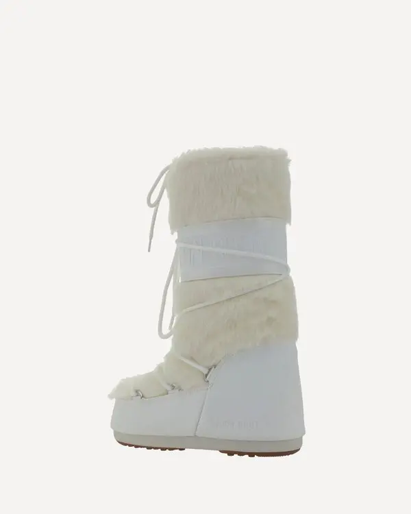Moon Boot Icon Faux Fur Boots - White